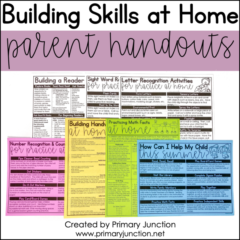 Building A Reader At Home – Parent Handout | Primary Junction