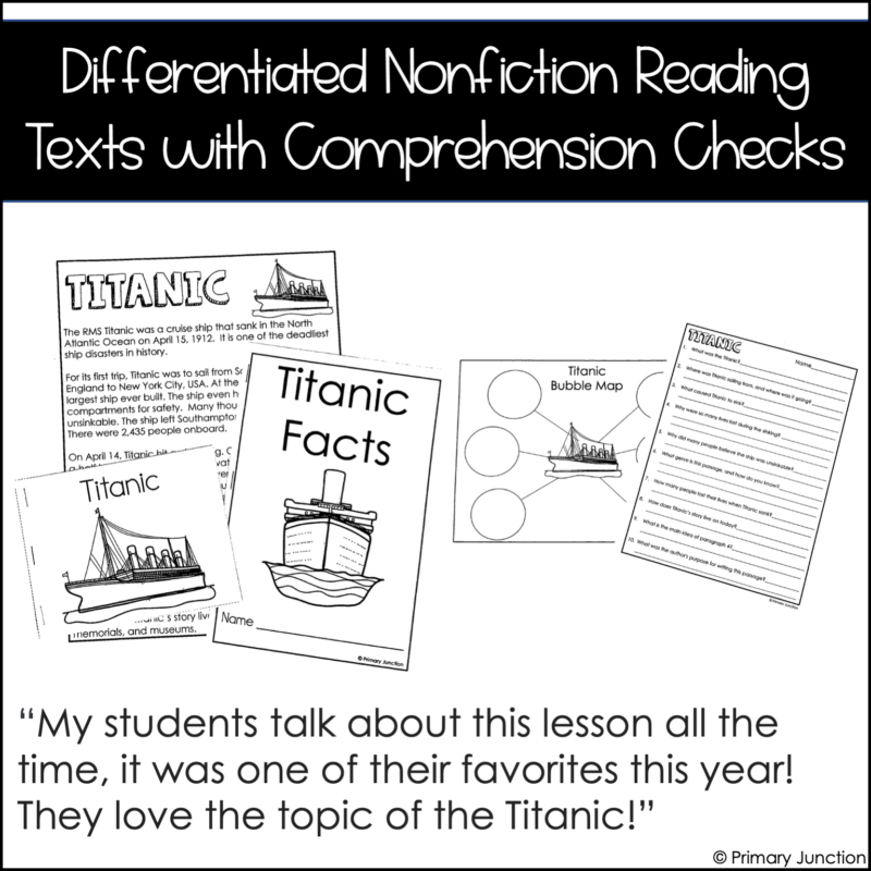 Free Titanic Nonfiction Reading Comprehension Passages