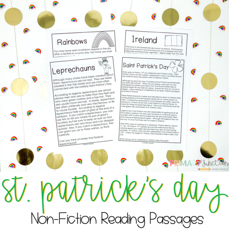 Free Saint Patrick’s Day Reading Passages | Primary Junction