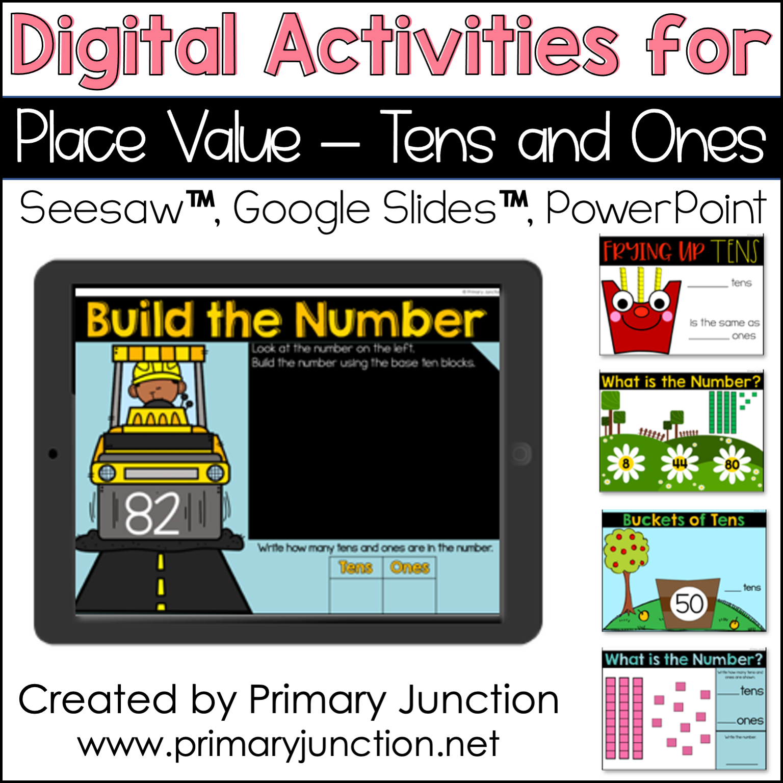 Digital Math Activities for Place Value Tens and Ones