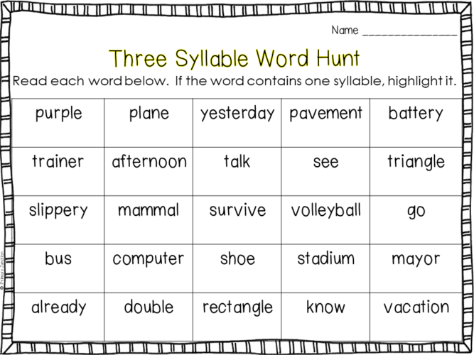 Counting and Segmenting Syllables | Primary Junction