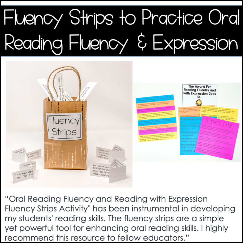 Fluency Strips Reading Fluency Practice with Expression Games ...