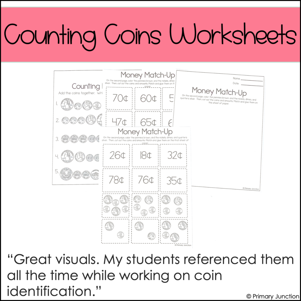 Money Posters to Help With Identifying Coins Value Counting