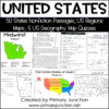 US 50 States Reading Comprehension Passages Regions Maps