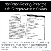 US 50 States Reading Comprehension Passages Regions Maps