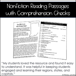 US 50 States Reading Comprehension Passages Regions Maps