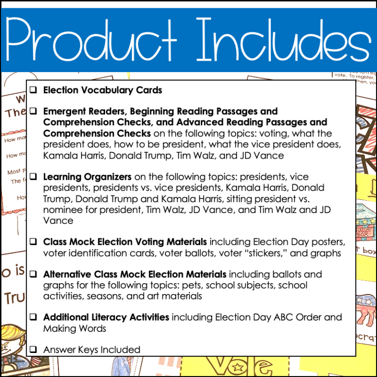 Election Day 2024 For Kids - Classroom Activities Kamala