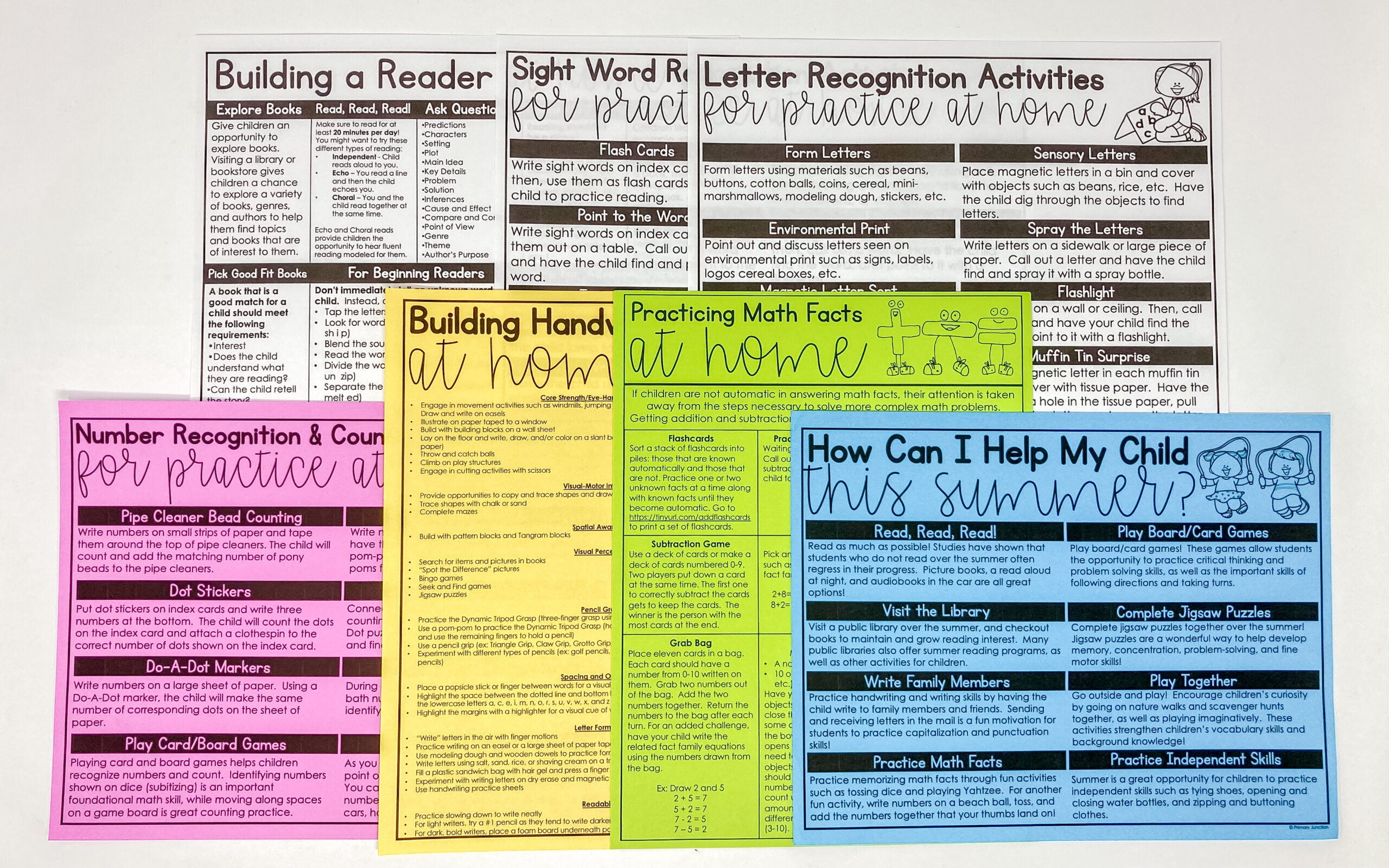 Parent Teacher Conference Handouts Literacy Math Fine Motor