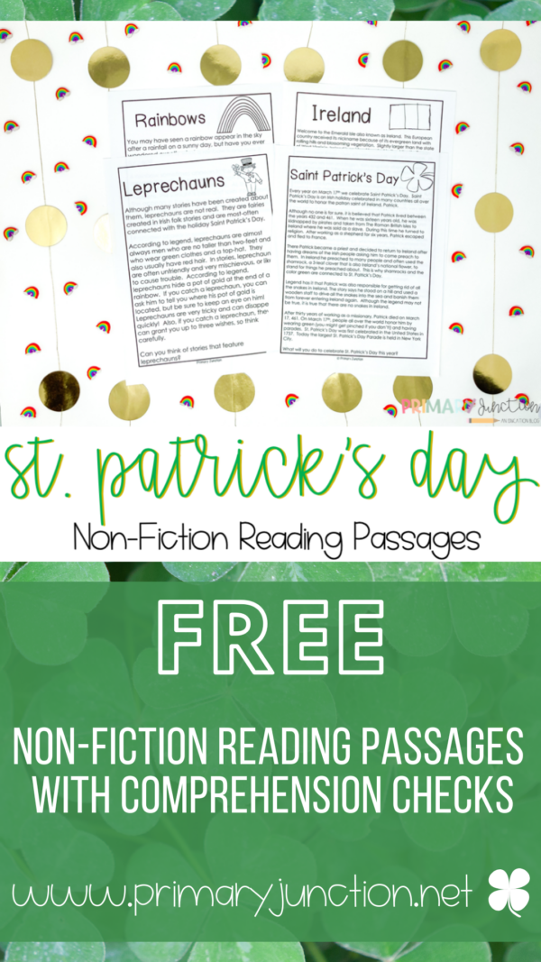Free St. Patrick's Day Reading Comprehension Passages