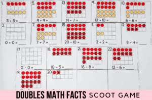 How I Teach Doubles with a Doubles Math Facts Scoot Game
