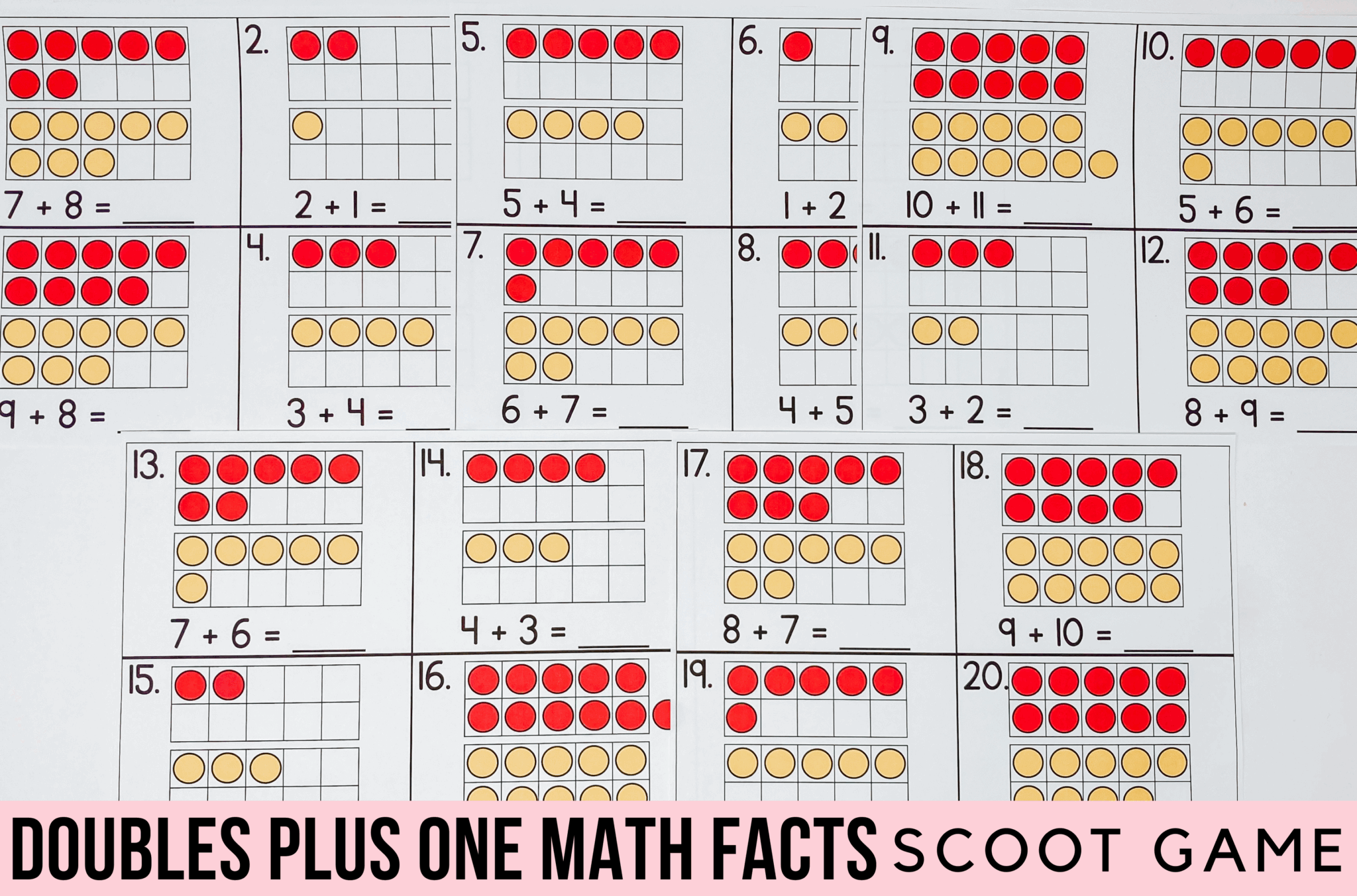 Doubles Plus One Scoot Game Engaging Doubles Math Facts