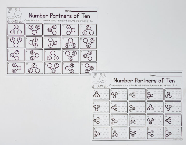 Friends of 10 Scoot Game How I Teach Friends of 10 Partners