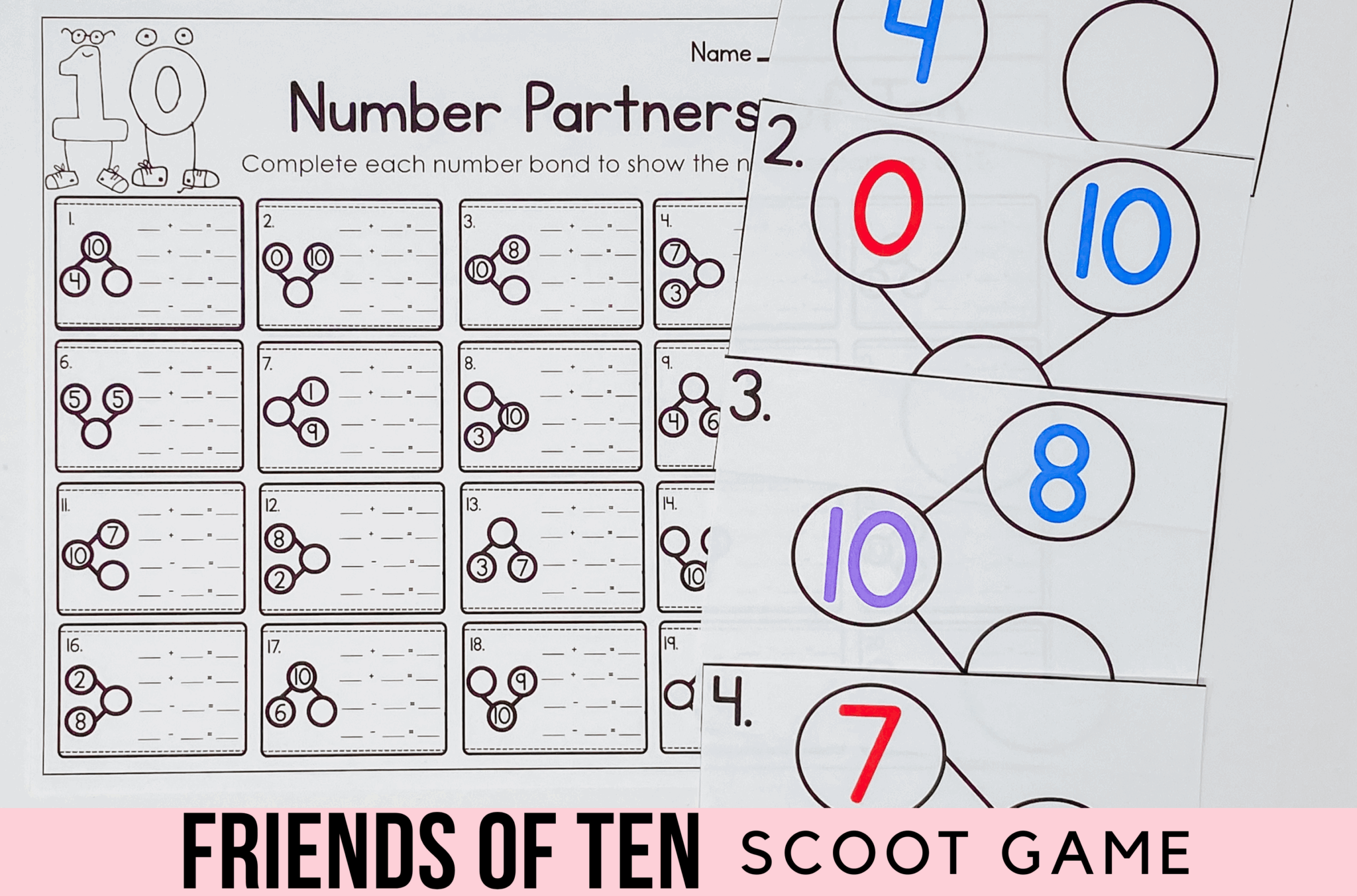 Friends of 10 Scoot Game How I Teach Friends of 10 Partners