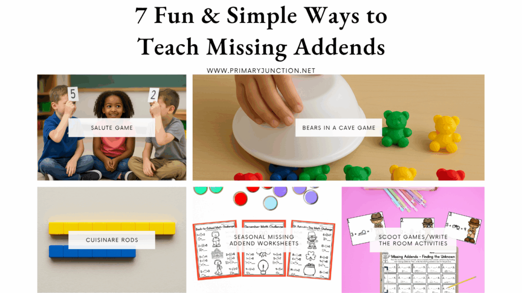7 Fun & Simple Ways to Teach Missing Addends | Primary Junction